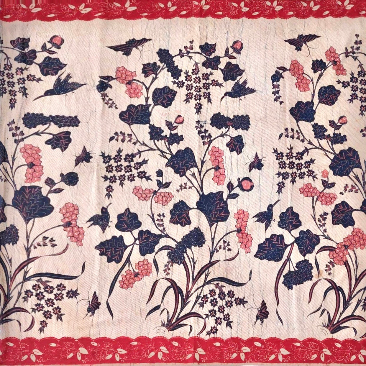 VINTAGE 1920's Mockingbirds ANTIQUE Indonesian Cotton Batik Tulis ...