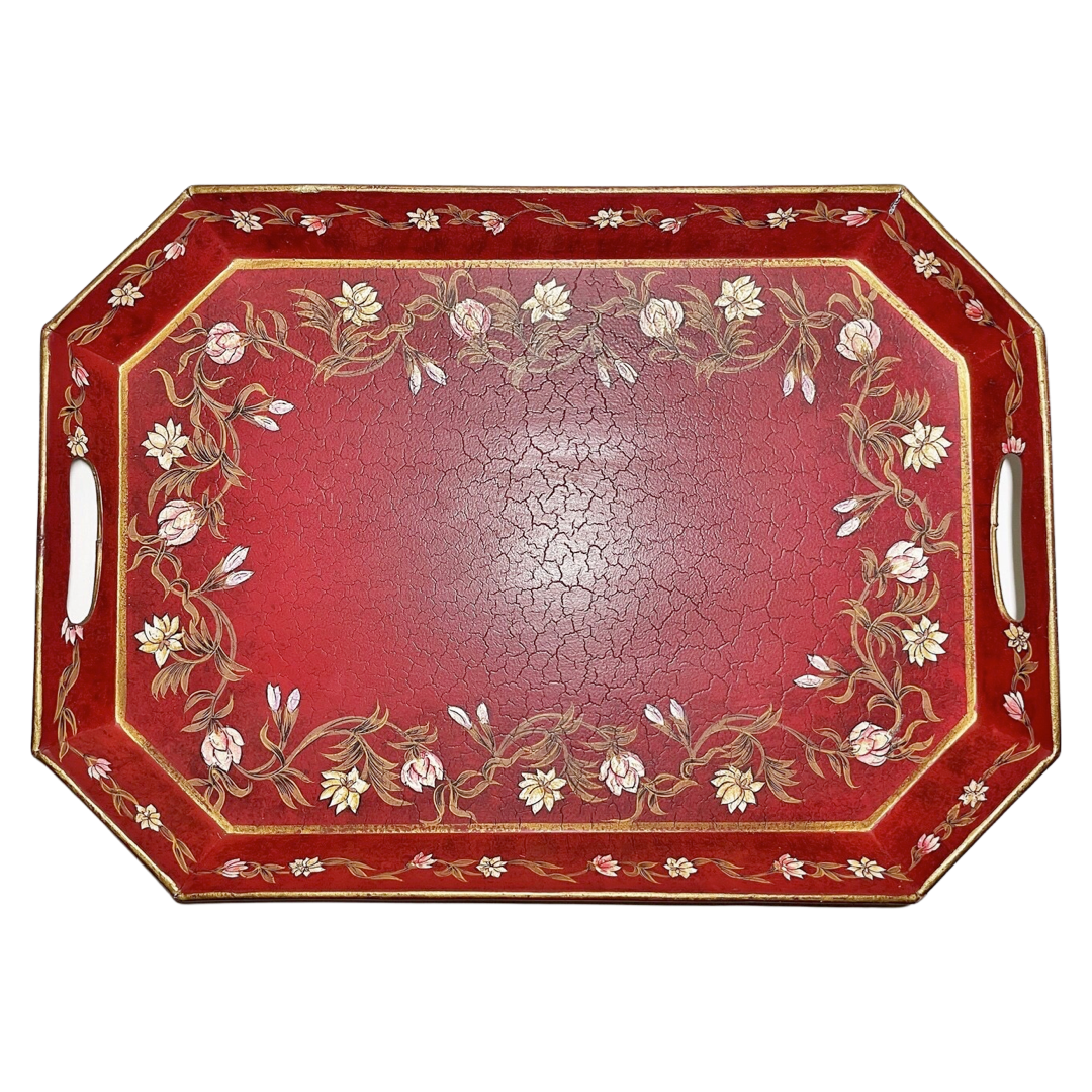 Antique Hand Painted Floral Vine Serving Tray – Kevin Seah Online